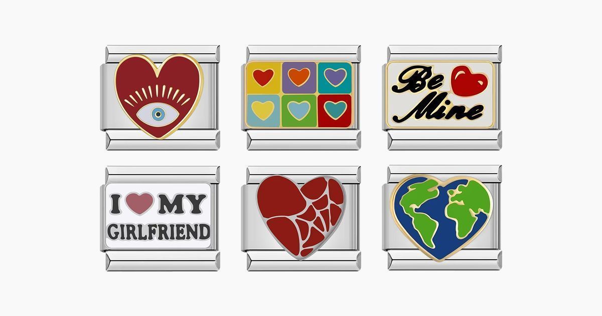 Love Italian Bracelet Charms - Hearts, Romance & More